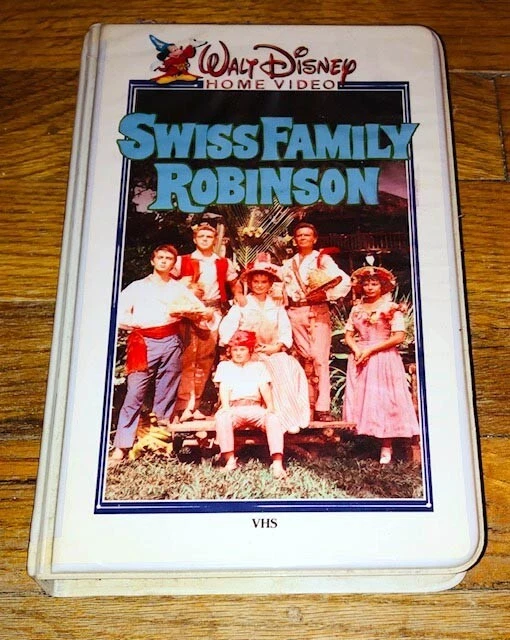 WALT DISNEY HOME Video Swiss Family Robinson VHS White Clamshell ...