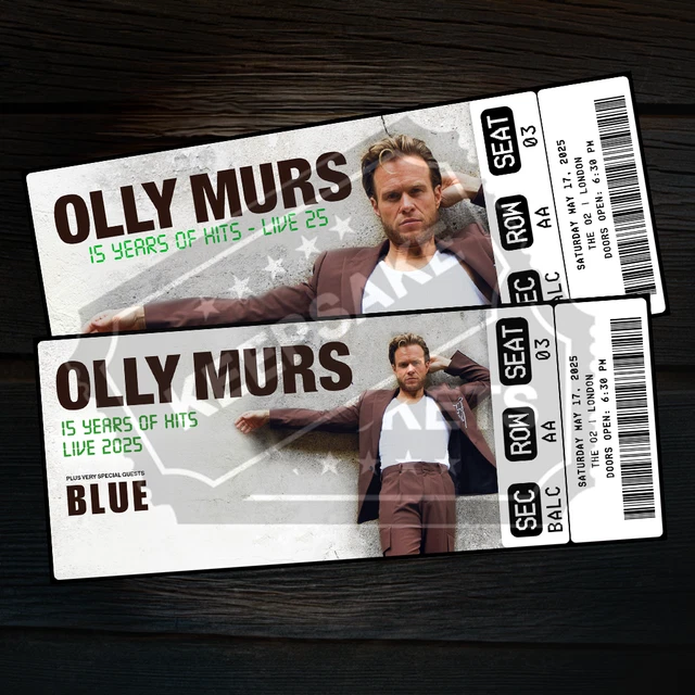 OLLY MURS MUSIC Concert Ticket 2025 Tour | Personalized Gift Reveal | Custom £3.99 - PicClick UK