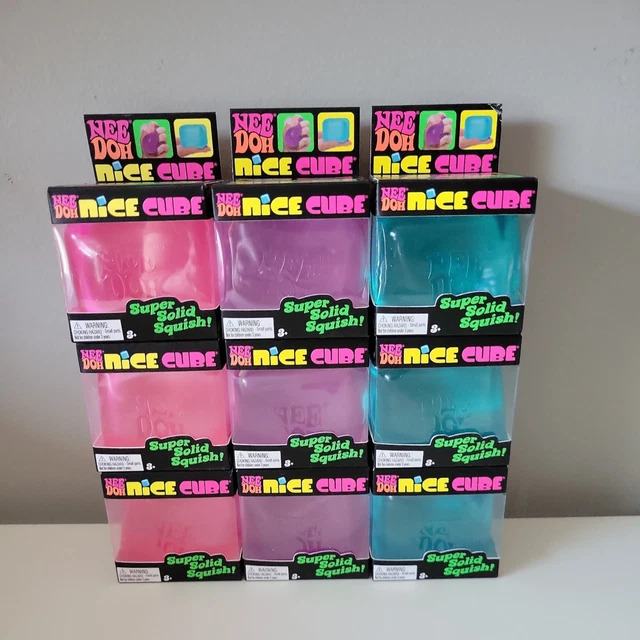 NEEDOH NEE DOH Nice Cube Pink Purple Blue (3 Each Color) AUTHENTIC Lot ...