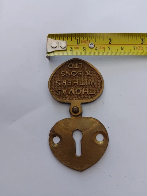 THOMAS WITHERS AND Sons LTD Safe Escutcheon Solid Brass £14.00 ...