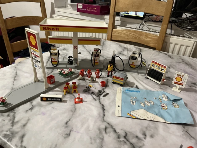 PLAYMOBIL 3437 VINTAGE 1981 Shell Garage Petrol Station,person and ...