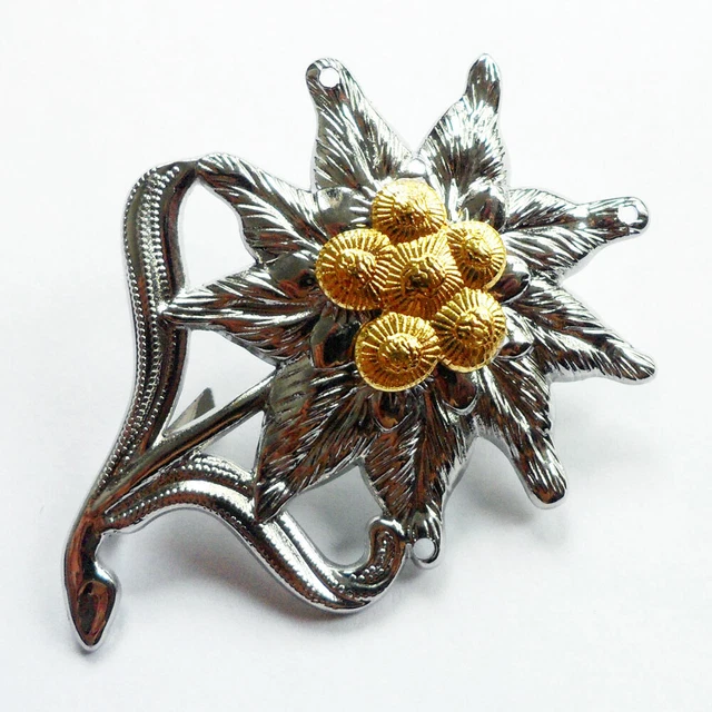 WW2 GERMAN ARMY Edelweiss Cap Badge Pin Insignia Silvery $16.79 ...