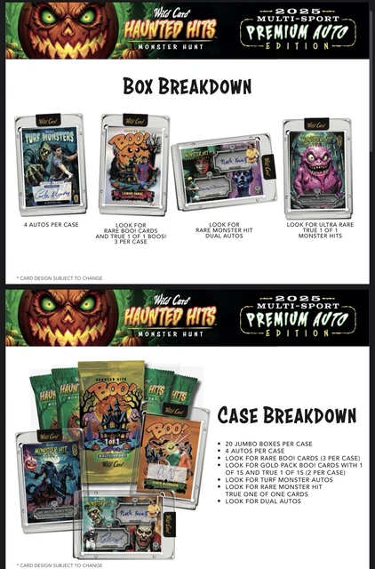 2025 WILD CARD Haunted Hits Multi-Sport Premium Auto Edition Box SINGLE ...