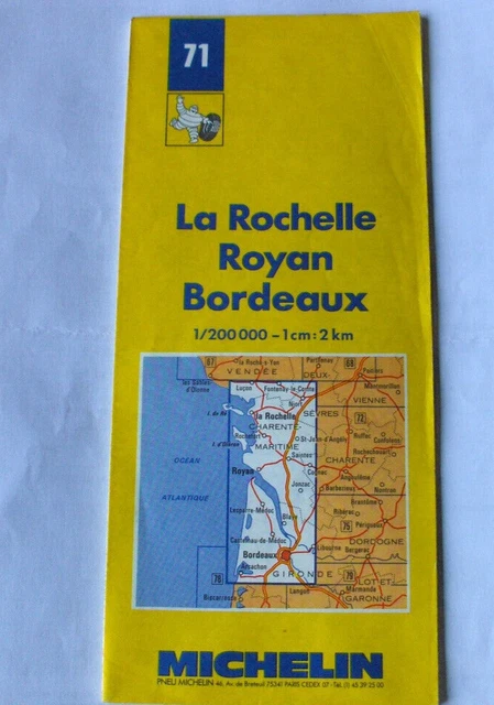 CARTE MICHELIN - LA ROCHELLE - ROYAN - BORDEAUX - No 71 - 1987 EUR 5,40 ...