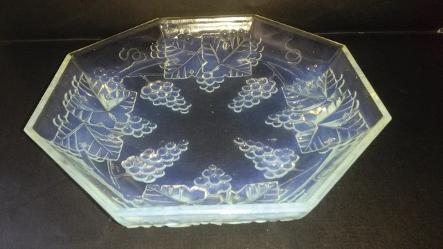 COUPE A FRUITS signée Julien France verre opalescent Art Deco 1930 diam ...