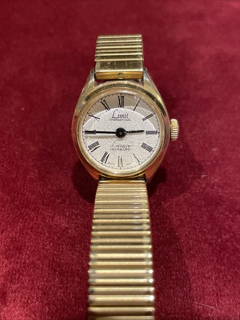 VINTAGE LIMIT INTERNATIONAL 17 Jewels Incabloc Ladies Gold Tone Watch ...