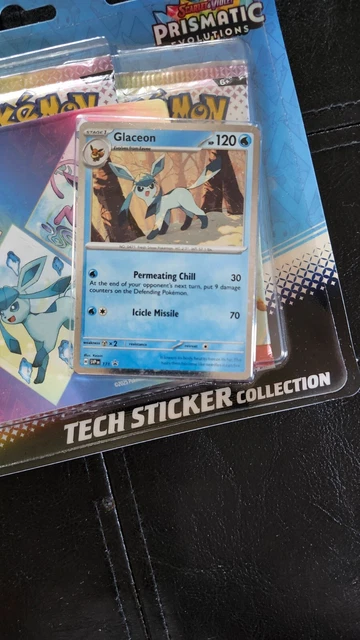 POKEMON PRISMATIC EVOLUTIONS Glaceon Tech Sticker Collection English ...