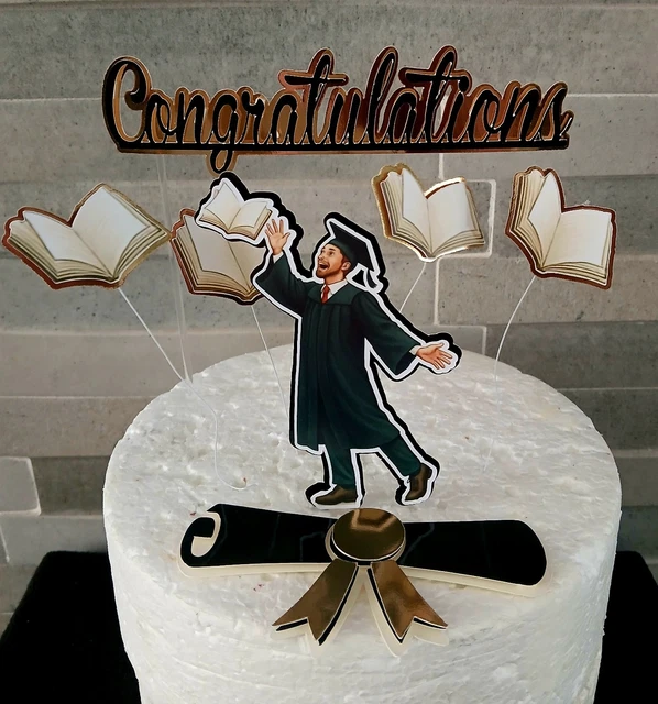 GRADUATION CAKE TOPPER Set with Graduation man 3d £11.11 - PicClick UK