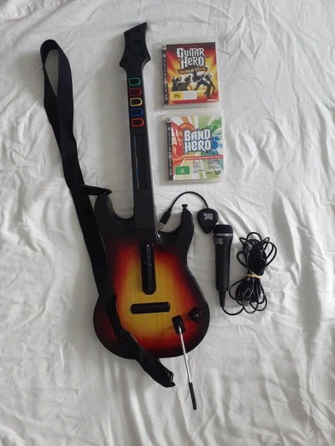 PS3 GUITAR HERO Wireless Guitar Controller + Dongle + 2 Games ...