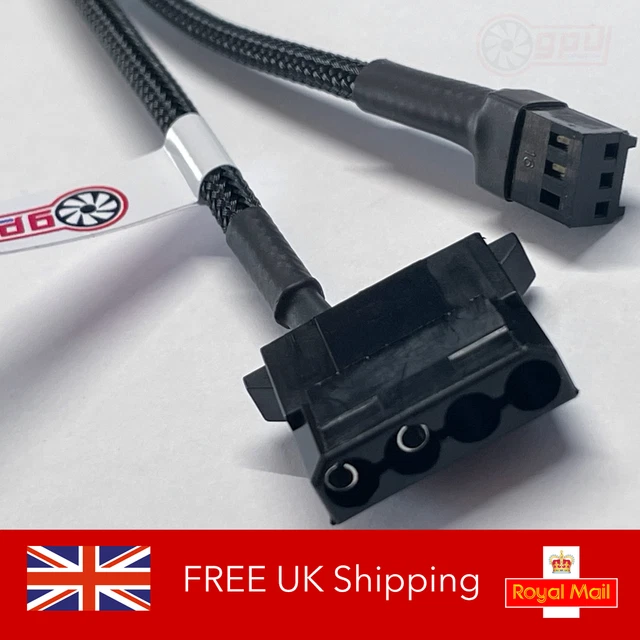 12V PWM FAN Header to IDE Molex Fan Power Adapter Cable Connector ...