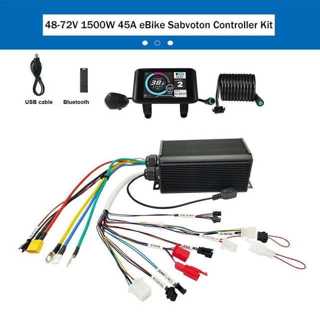 48-72V 1500W 45A EBike Sabvoton Controller +UKC1 LCD Display+Bluetooth ...