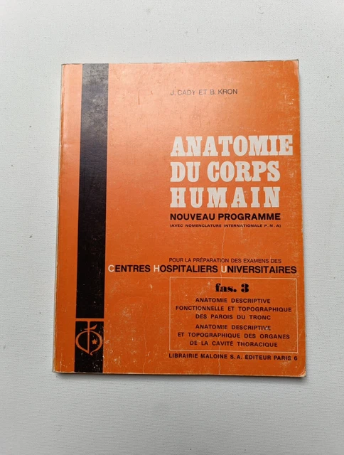 ANATOMIE DU CORPS humain.Maloine . 1971 et 1973 .7 Volumes . EUR 50,00 ...