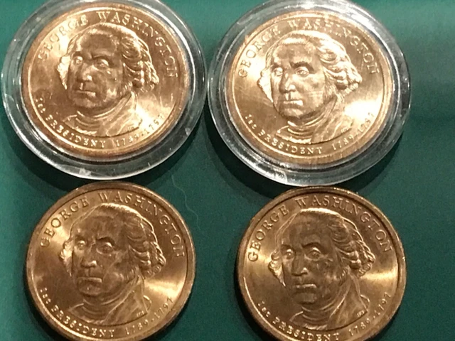 4-GEORGE WASHINGTON $1 Coins 1St President (1789-1797) 2007-P Mint ...