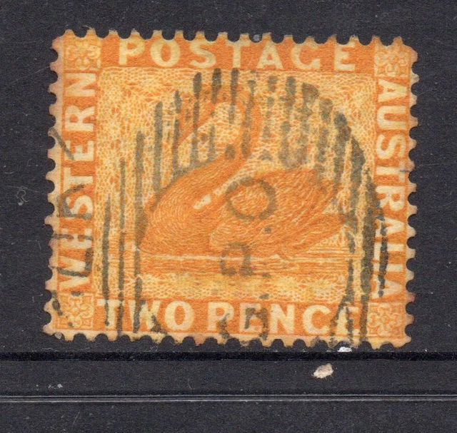 1876 WESTERN AUSTRALIA Two Pence stamp 2d Chrome-Yellow Crown CC wmk ...