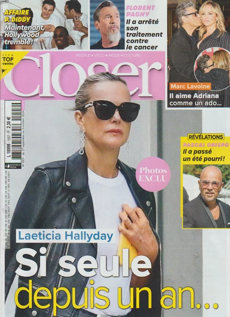 CLOSER N° 1007. septembre 2024. AFFAIRE P.DIDDY. PAGNY. OBISPO. LAVOINE. KIDMAN EUR 2,99 ...
