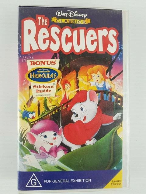 THE RESCUERS WALT disney classics VHS TAPE animated kids family VIDEO ...