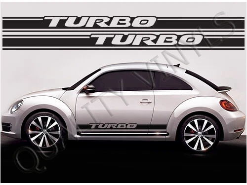 VW BEETLE TURBO Side Racing Stripes Graphic Decals Stickers RS267 £17. ...
