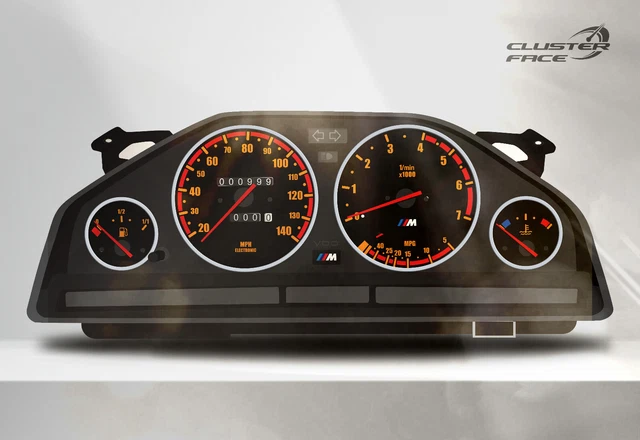 BMW E30 INSTRUMENT Cluster Face (Choose your Style, Color and MPH or KM ...
