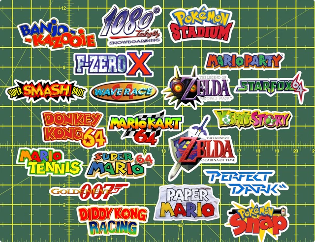 20 NINTENDO 64 Logo Stickers - White, Clear or Holographic - Super ...