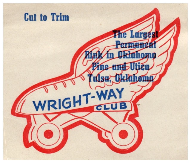 ORIGINAL VINTAGE 1940S Roller Skating Rink Sticker Wright Way Club ...