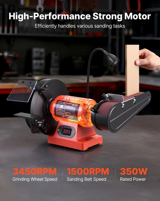 VEVOR 8& BENCH Grinder & 2" x 28" Belt Sander 350W for Metalworking ...