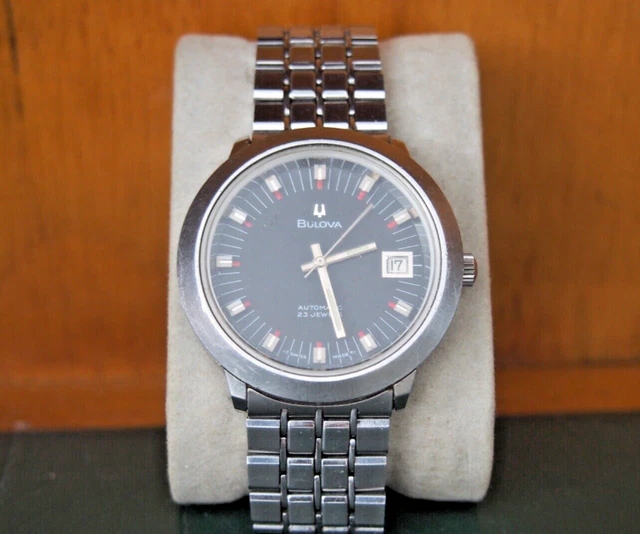 RARE VINTAGE BULOVA Watch Automatic Date Window 1970s mens wristwatch ...