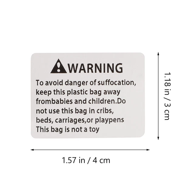CHOKING WARNING DECALS Suffocation Warning Stickers Suffocation Warning ...
