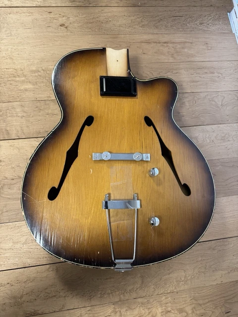 VINTAGE EGMOND ARCHTOP Guitar Body Sunburst Project £111.43 - PicClick UK