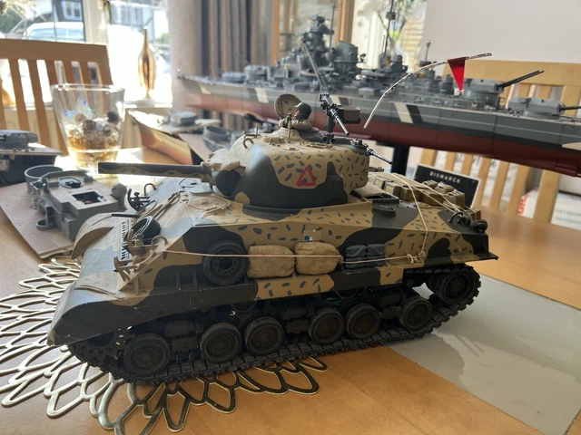 TAMIYA 1/16 RC M4 Sherman Tank Full Option 56014 Desert Rats + Coms £ ...