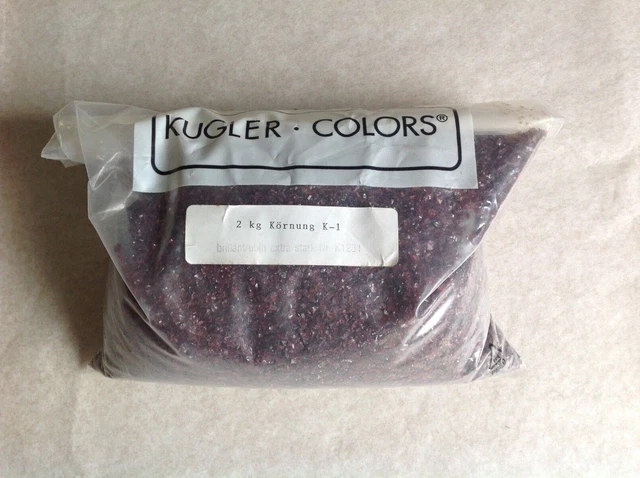 FARBGLASGRANULAT-SCHMELZGLAS,BRILLANTRUBIN,KÖR.K-1/1,9KG, FA.KUGLER ...
