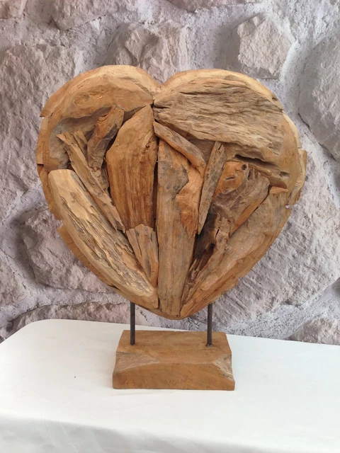HERZ 50CM HEART Teakholz Deko Einrichtung Herz Aus Holz Liebe Love ...