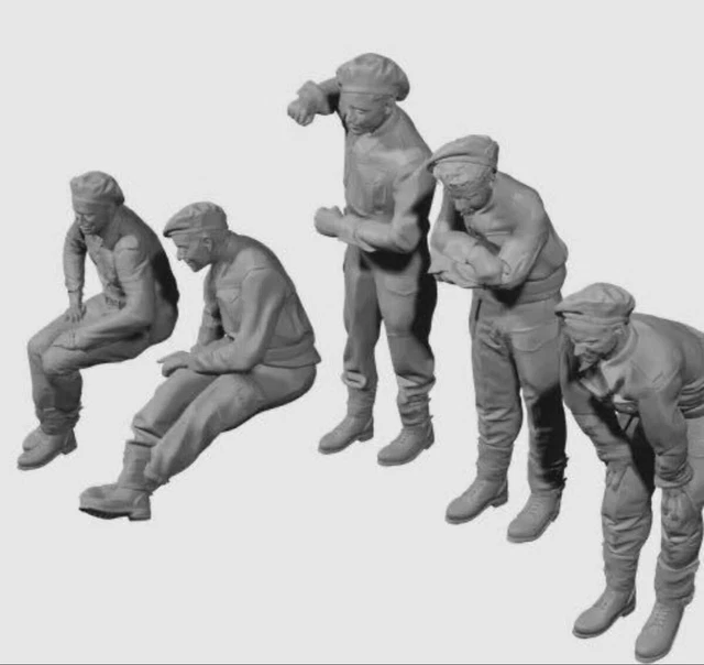 1/72 RESKIT UNBEMALT WWII Canadian Tank Crew Set 5 Soldaten Figuren ...