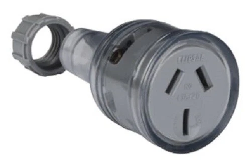 CLIPSAL PVC CORD EXTENSION SOCKET 20A 250V AC 3-Pin, External Grip ...