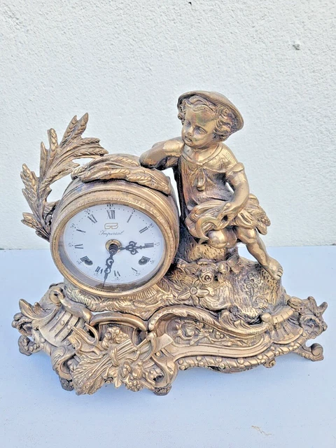 VINTAGE IMPERIAL ITALIAN Mantle Clock & Franz Hermle 130-070 Movement ...