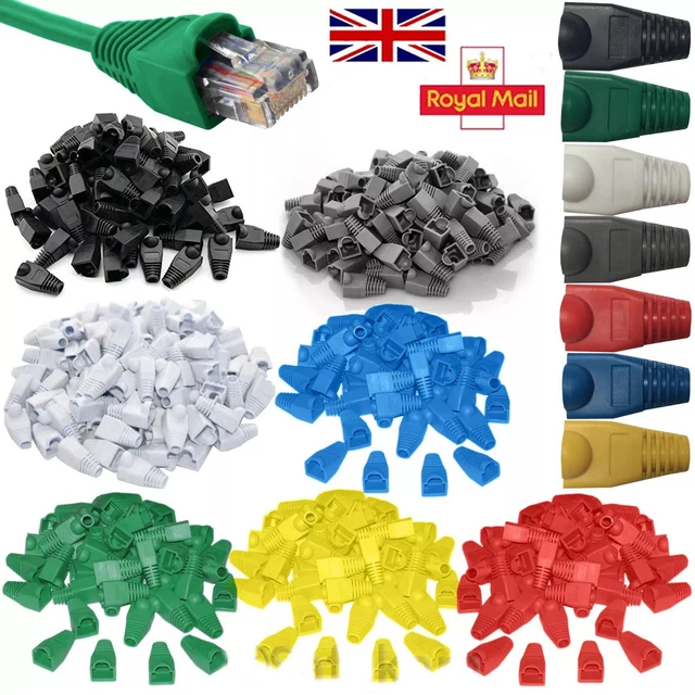 RJ45 CONNECTOR BOOTS Cat5e Cat6 Network LAN Ethernet Patch Cable Plug ...