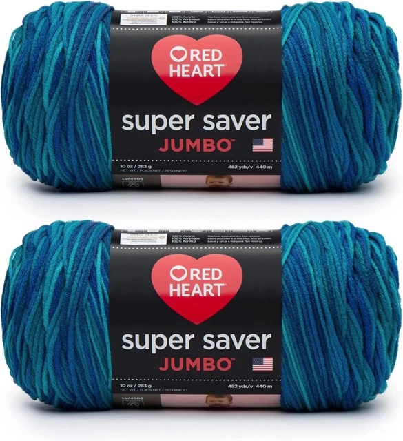 SUPER SAVER JUMBO Macaw Yarn - 2 Pack of 283g/10oz - Acrylic - 4 Medium ...