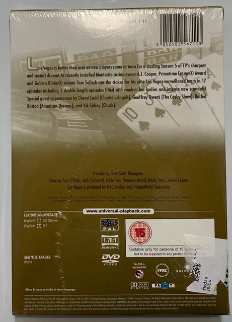 LAS VEGAS SEASON Five DVD Box Set Season 5 Region 2,4,5 PAL TV Show ...