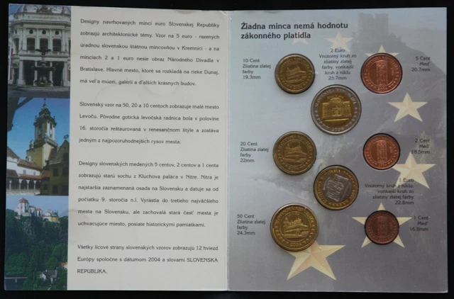 SLOVAKIA SET EURO SPECIMEN PATTERN TRIAL PROBE PROVA 1c -2€ 8 COINS IN ...