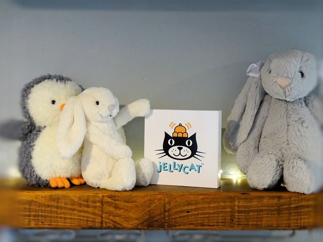 JELLYCAT WOODEN BLOCK sign, jellycat display sign. £22.50 - PicClick UK