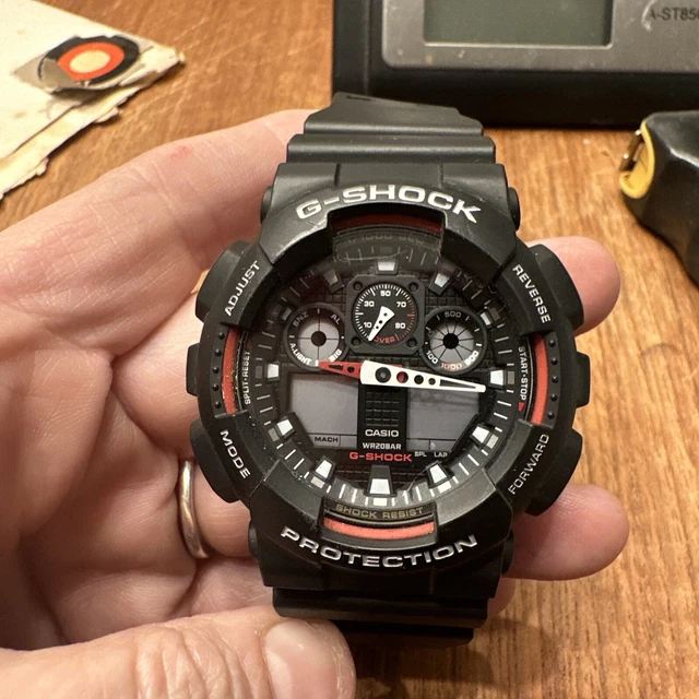 OROLOGIO DIGITALE CASIO G Shock Uomo Nero 5081 GA-100 Timer Allarme Data Necessità Batteria EUR ...