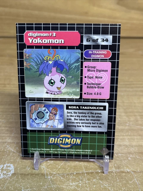 FOIL PRISM DIGIMON Card Sora & Yokomon 6 Of 34 Animated Series Holo ...