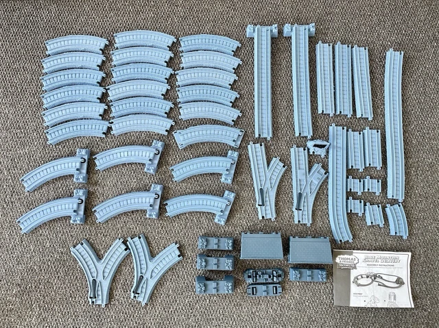 THOMAS AND FRIENDS Trackmaster Tomy Light Blue Track Bundle 50+ Pieces ...