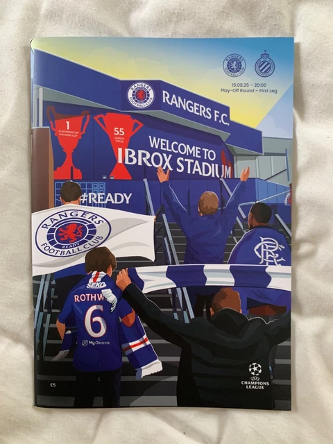 RANGERS V CLUB Brugge KV 2025 £5.98 - PicClick UK