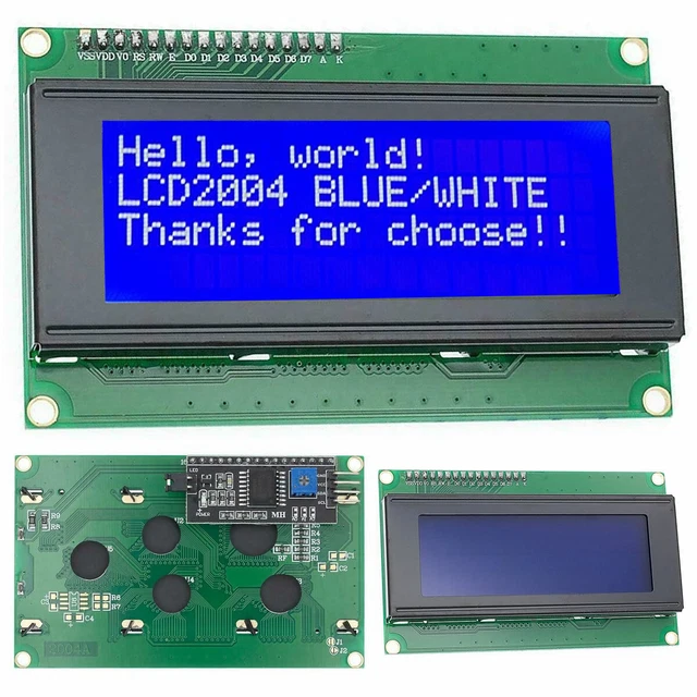 LCD 2004 BLUE Serial IIC I2C TWI 20x4 LCD2004 Module Display Screen for ...