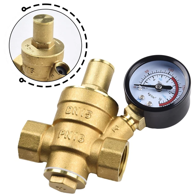 RÉDUCTEUR DE PRESSION d'eau en laiton polyvalent NPT 12 pour diverses applicati EUR 37,16 ...