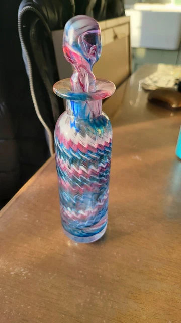 VINTAGE 1985 ANDREW Sanders Multi Colored Art Glass Paperweight Bottle ...