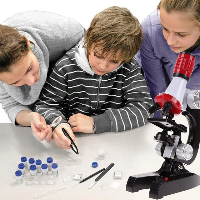 KIDS EDUCATIONAL MICROSCOPE Kit Science Lab LED 100-1200X Toy Home ... KIDS EDUCATIONAL MICROSCOPE Kit Science Lab LED 100-1200X Toy Home ...