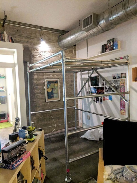 GALVANISED STEEL TUBE loft bed kit, adult double bed £208.72 - PicClick UK