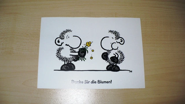SHEEPWORLD POSTKARTE (DANKE für die Blumen!), Heye Verlag 2006, 16 x 11 ...
