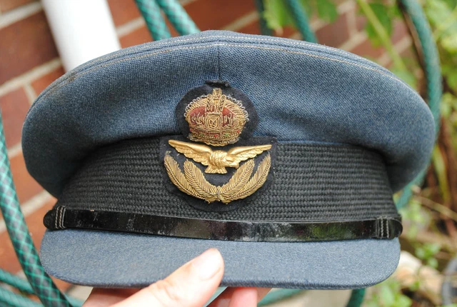 WW2 RAF OFFICERS peak cap by Burberry size 6 7/8 £550.00 - PicClick UK